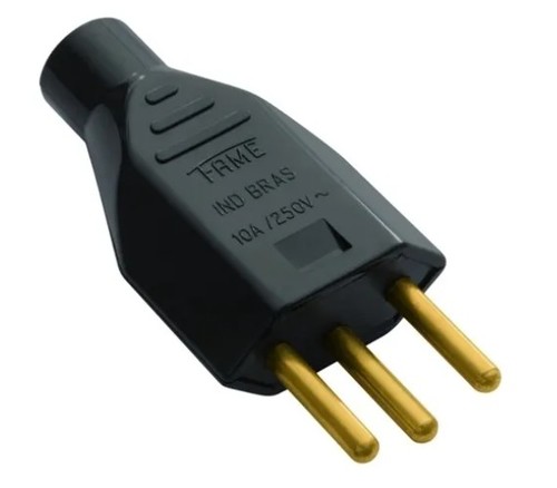PLUG PADRAO ABNT 2P T 10A 250V PRETO
